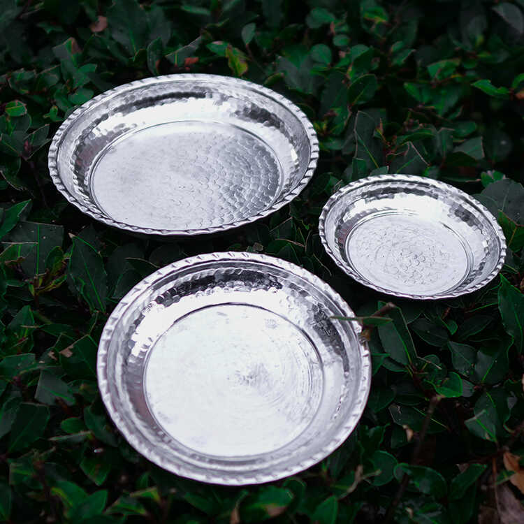 Appetizer Copper Plate Set , 3 Pieces Copper, 50% Discount Gourmeturca